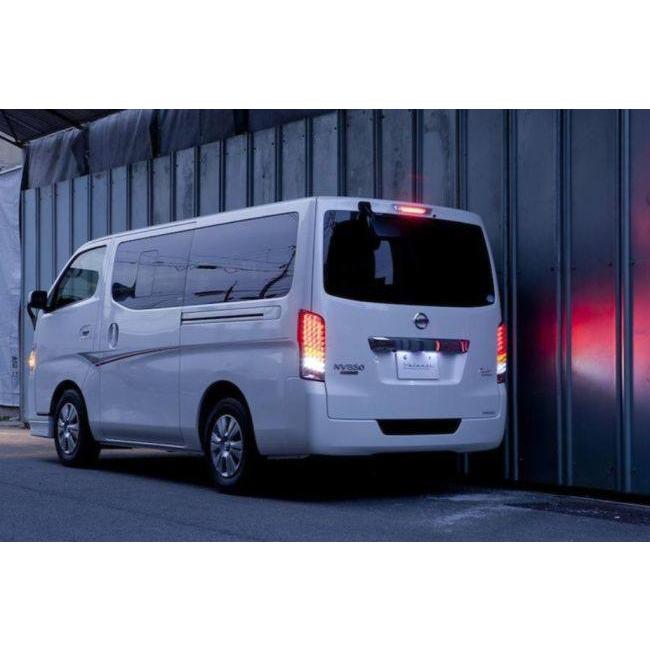 Valenti バレンティ NV350キャラバン ジュエルLEDテールランプ シーケンシャル カラー：クリア／レッドクローム NISSAN (E26) 初期モデルから現行モデルまで : ウェ ...