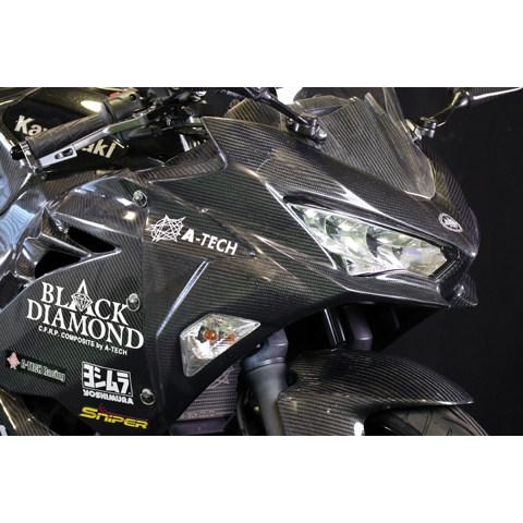 A-TECH エーテック ストリート用アッパーカウルSTD クリアー塗装オプション：あり / タイプ：カーボンケブラー Ninja 250 ...