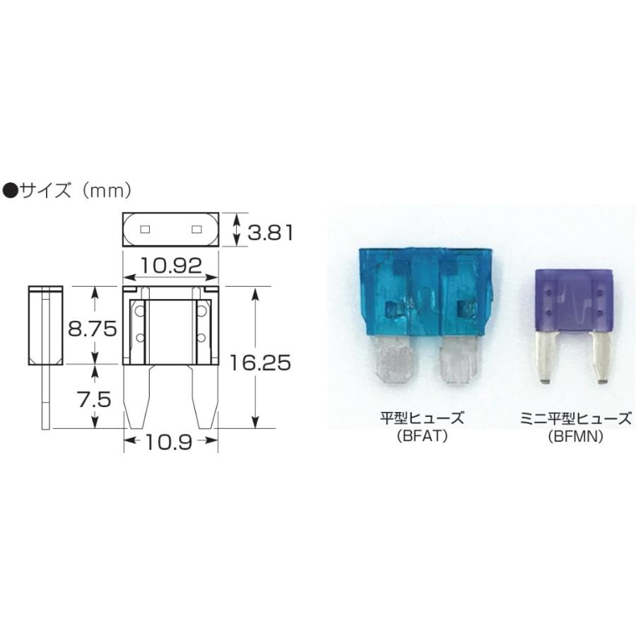 ブランド登録なし K-CON キタココンビニパーツ 【補修・オプションパーツ】ミニヒラガタヒューズ(BFMN) タイプ：3A(パープル ...