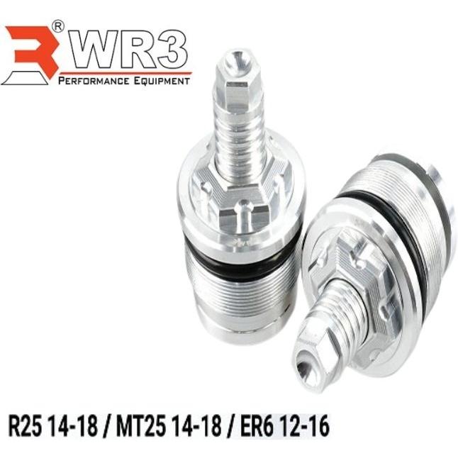 WR3 ダブルアールスリー フロントイニシャルアジャスター カラー：シルバー ER-6n Ninja 650 MT-25 YZF-R25 ...