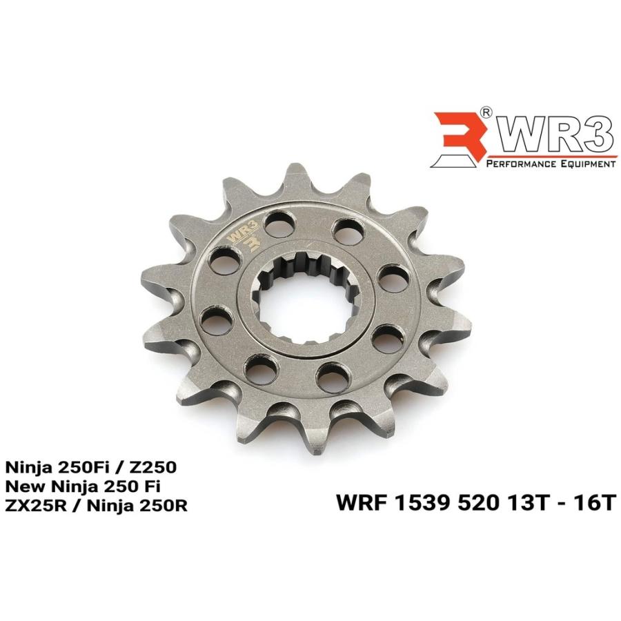 WR3 WR3:ダブルアールスリー フロントスプロケット 丁数：15 ニンジャ250R Z250 ニンジャ250 KAWASAKI カワサキ ...
