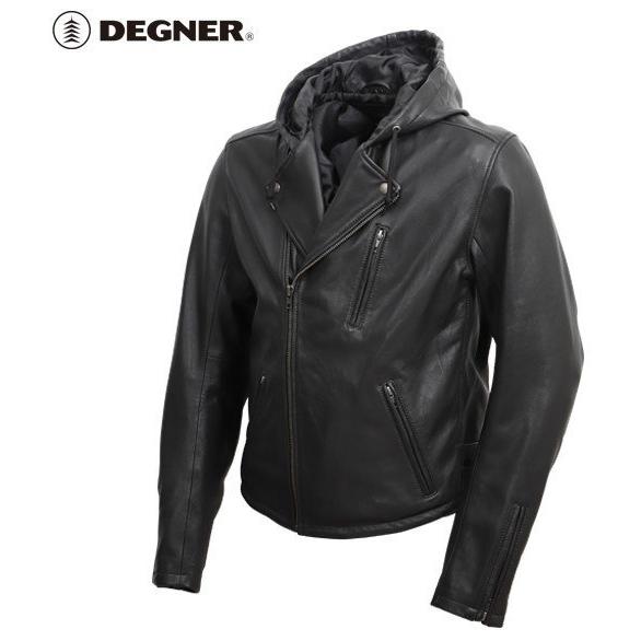 DEGNER DEGNER:デグナー フード付きレザーダブルジャケット サイズ：M :24843666:ウェビック1号店 - 通販 - Yahoo!ショッピング