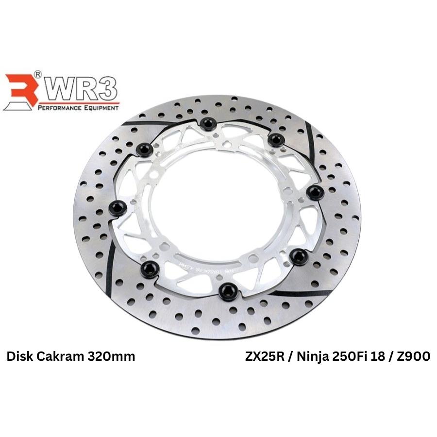 WR3 ダブルアールスリー フルフローティングブレーキディスクローター インナーディスク：シルバー／フローティングピン：ブラック ZX-25R ...