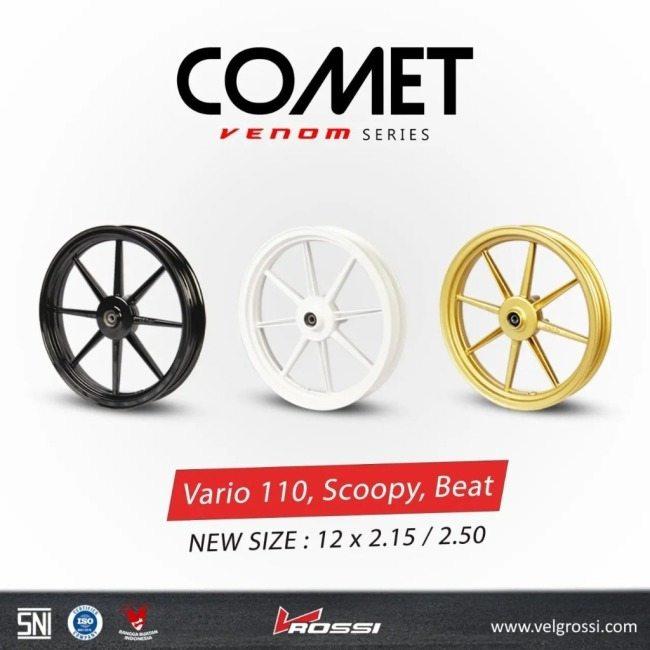 Velg Rossi ブイロッシ Cast Wheels Venom Comet 前後セット ホイール カラー：Black Vario 125 ...