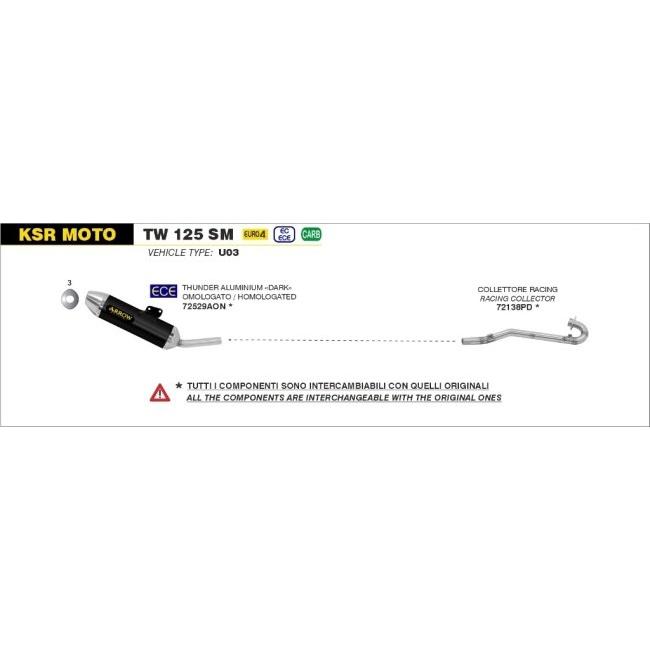 ARROW アロー レーシング エキゾーストパイプ KSR MOTO TW 125 SM :25625751:ウェビック1号店 - 通販 - Yahoo!ショッピング