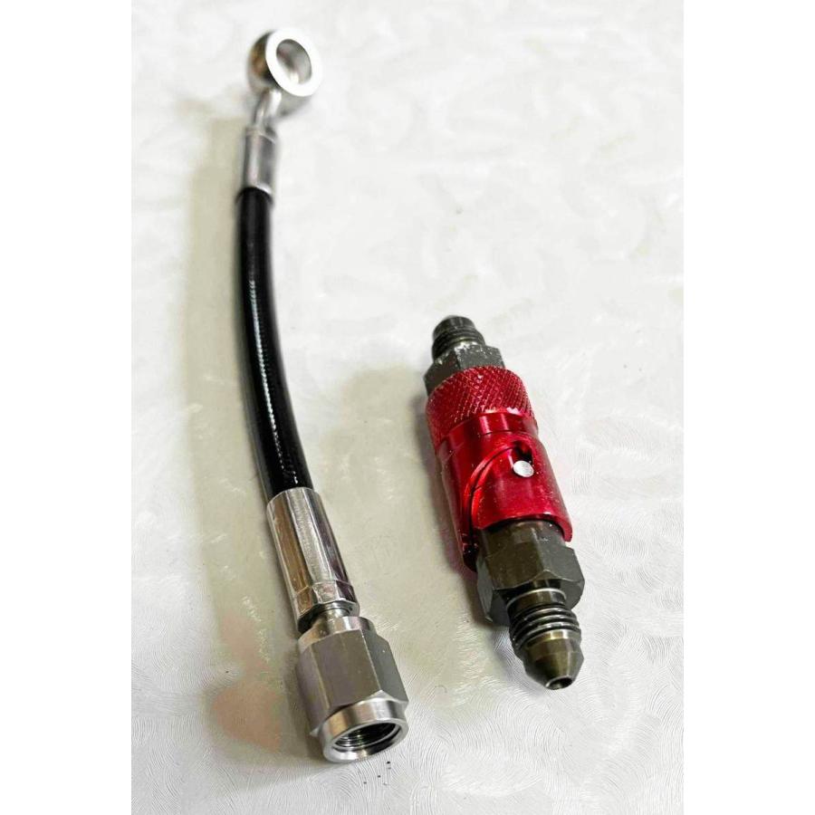 TITANIUM64 チタニウムロクジュウヨン ブレーキクイックリリースコネクター＋専用ショートブレーキホースセット カラー：レッド その他 ...
