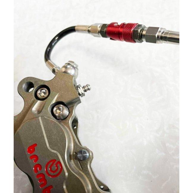 TITANIUM64 チタニウムロクジュウヨン ブレーキクイックリリースコネクター＋専用ショートブレーキホースセット カラー：レッド その他 ...