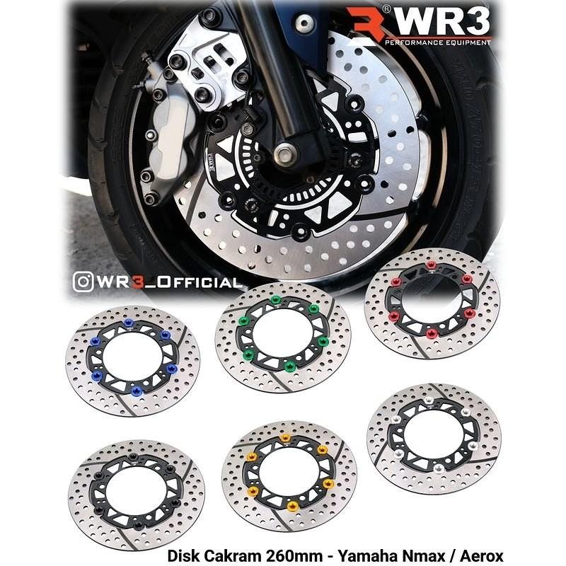 WR3 ダブルアールスリー フルフローティングフロントディスクローター フローティングピン：ゴールド NMAX155 Aerox155 ...