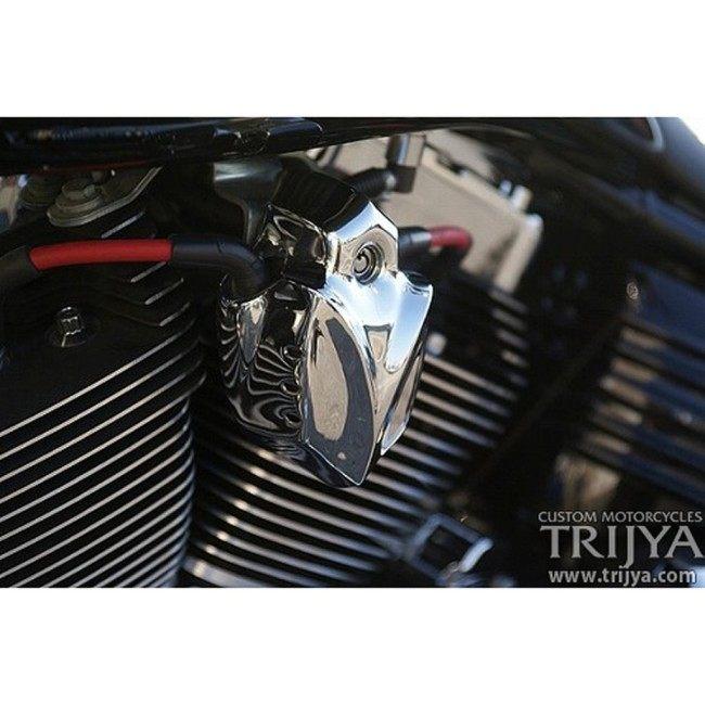 TRIJYA トライジャ コイルカバー カラー：クローム FXCW ロッカー HARLEY-DAVIDSON ハーレーダビッドソン その他外装 ...