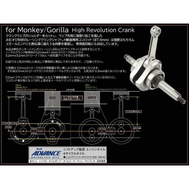 SHIFT UP シフトアップ 12V カブ110ccハイレボリューション ボア／ストロークアップキット TYPE3 : 26023690 : ウェビック1号店 - 通販 - Yahoo!ショッピング
