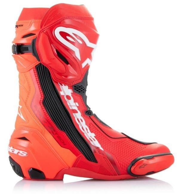alpinestars アルパインスターズ SUPERTECH R BOOT[スーパーテック-R ブーツ ブライトレッド レッドフルオ]レーシングブーツ サイズ：43(27.5cm) : ウェ ...