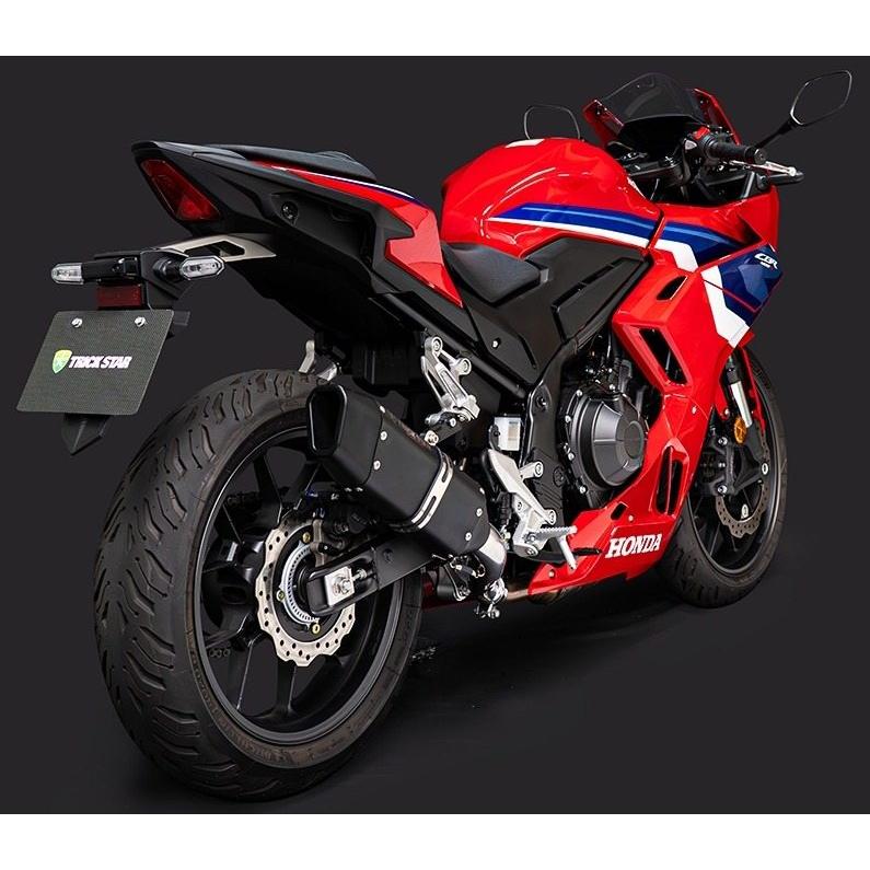 TRICK STAR TRICKSTAR トリックスター 政府認証スリップオンマフラーIKAZUCHIショート タイプ：IKAZUCHIブラックエディションショート CBR400R HONDA ...