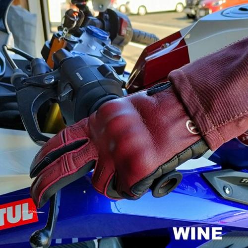 Rids Fly リッズフライ RFVG-2402 ウォッシャブルレザーグローブ ワイン 外縫いタイプ レザーグローブ バイクグローブ 春秋 ...