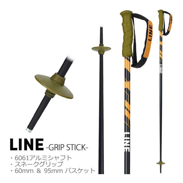 K2 ライン スキーポール 2024 GRIP STICK Blk-Org A2302003014 グリップスティック LINE Skis ...