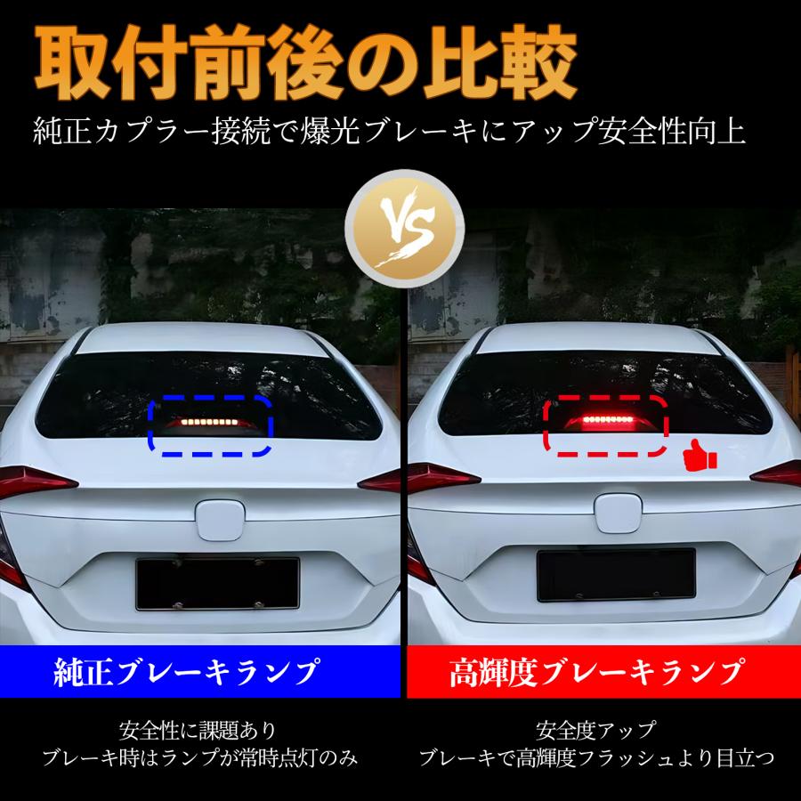 ホンダ N-WGNcustom JF3 JF4 R1.8- ハイマウントストップランプ ハイマウント 点滅キット カプラーオン 簡単取付 配線加工不要 点滅 切替 可能 WeCar ...