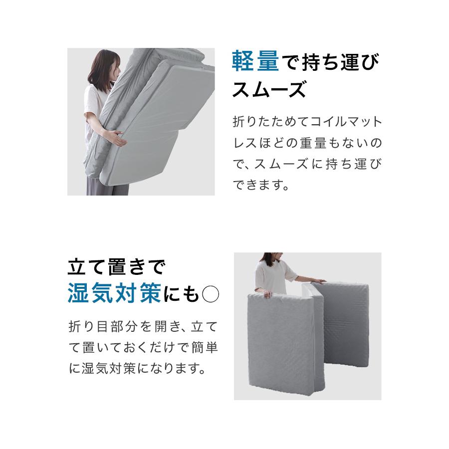 WEIMALL マットレス シングル 三つ折り 高反発 硬さ190N 厚み10cm プロファイルマットレス 洗えるカバー 腰痛 ベッドマットレス 寝具 マットレストッパー : WEIMALL ...