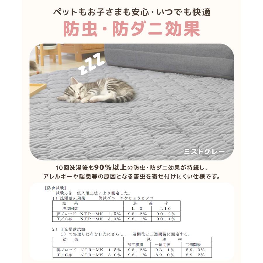 WEIMALL ラグ カーペット ラグマット 洗える 190×240cm 約3畳 L キルティングラグ おしゃれ 冬 北欧 オールシーズン 床暖房対応 防ダニ 抗菌 防臭 : WEIMALL ...