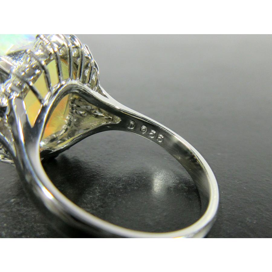 Pt900 オーバルカボションカット オパール ダイヤモンド プラチナ デザイン リング 10.5号 3.89ct D0.56ct 7.9g HKJ4 : K.I CLUB - 通販 ...
