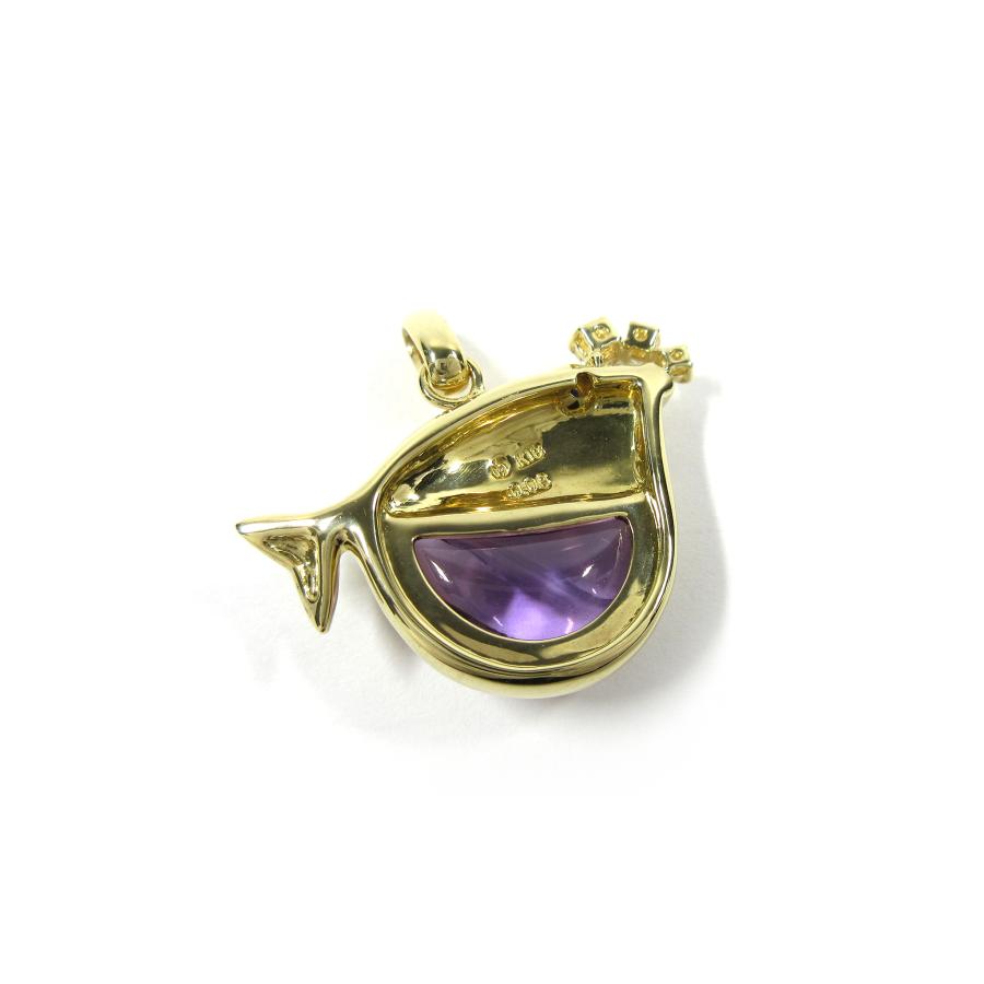 TASAKI 【TASAKI】K18YG ダイヤ サファイア アメジスト ふぐモチーフ デザイン イエローゴールド ペンダント トップ D0.08ct 8.2g J408 : K.I CLUB ...