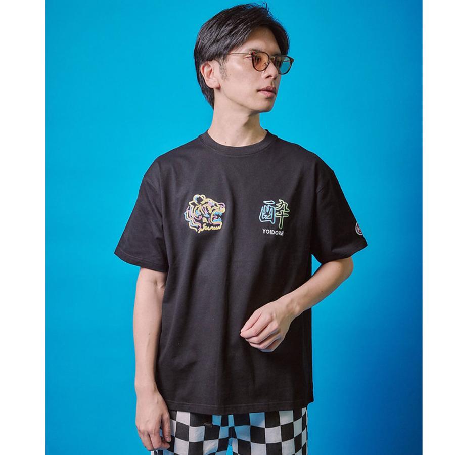 YOIDORE 酔虎ネオンTEE 送料無料 ヨイドレ プリント Tシャツ 半袖 オールシーズン おしゃれ かわいい 男女兼用 飲み会 ビール ...