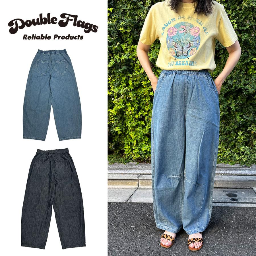 Double Flags(ダブルフラッグス) ハートポケットデニムパンツ レディース デニム デニムパンツ ハートポケット ウエストゴム 綿100％ 通勤 通学 おしゃれ : WFLAGS ...