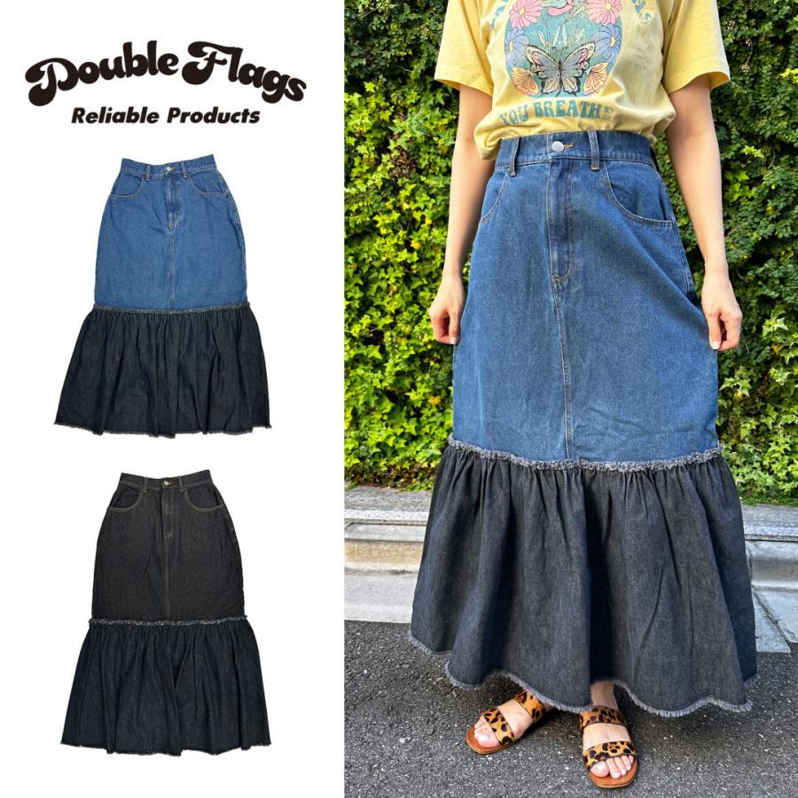 セール中 Double Flags(ダブルフラッグス) キリカエデニムスカート レディース ロング丈 デニム マーメイド フリンジ ポケット付 50代 40代 30代 20代 : WFLAGS ...