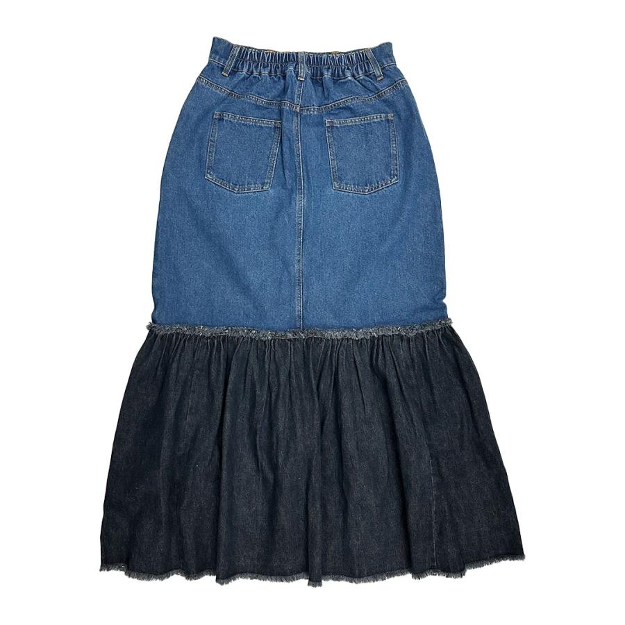 セール中 Double Flags(ダブルフラッグス) キリカエデニムスカート レディース ロング丈 デニム マーメイド フリンジ ポケット付 50代 40代 30代 20代 : WFLAGS ...