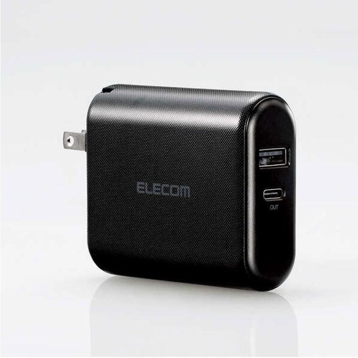 ELECOM（エレコム） EC-M05BK [5000mAh 充電器一体型 モバイルバッテリー 5V/3A Type-C USB-A 低電流モード おまかせ充電 まとめて充電] : 中古 ...