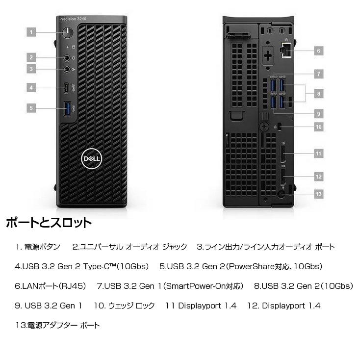 DELL Precision 3240 COMPACT ワークステーション クリエーター Quadro RTX3000 搭載 7画面出力対応 ...