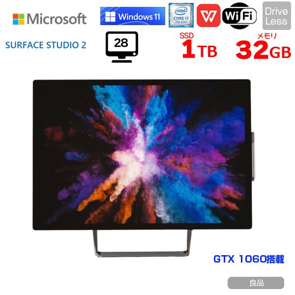 Microsoft Surface Studio2 中古 一体型デスク タブレット GTX1060 Office Win11 タッチ 高解像度 [Core i7 7820HQ 32GB ...