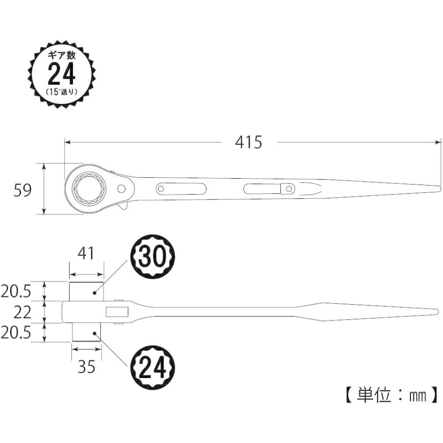TOP（DIY） TOP 両口ラチェットレンチ シノ付 RM-24×30 : WHATNOT - 通販 - Yahoo!ショッピング