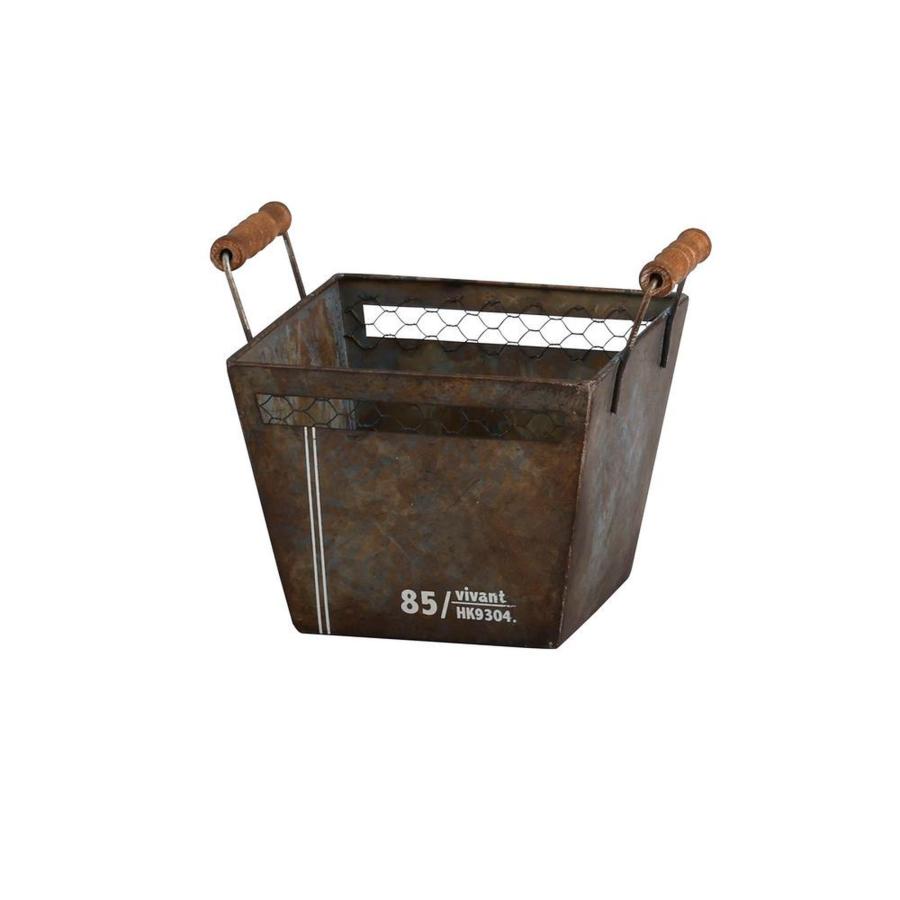 HABITER ガーデンニング 観葉植物 アンティーク レトロ アビテ Habiter ラスティック バスケット ジャンクテイスト 持ち手付き 鉄製 多肉植物 MW-803-AA ...