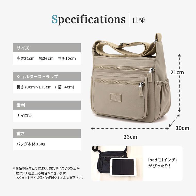 CIARA（ファッション） ショルダーバッグ レディース 軽い 斜めがけ 2way 軽量 ブランド 小さめ シニア おばあちゃん 50代 ナイロン 大容量 肩掛け 女性 撥水 tdm 秋 ...