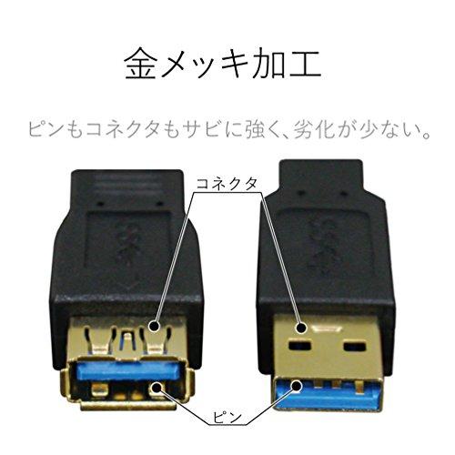 エレコム USBケーブル 延長 USB3.0 (USB A オス to USB メス) スタンダード 1m ブラック USB3-E10BK : White Wings2 - 通販 ...
