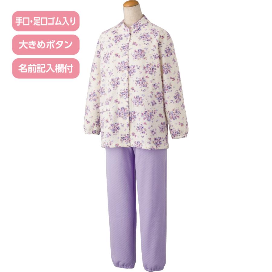 婦人大きめボタンキルトお部屋着調パジャマ 800477（S〜LLサイズ） ルームウェアのようなおしゃれなパジャマ 秋冬用 ケアファッション ...
