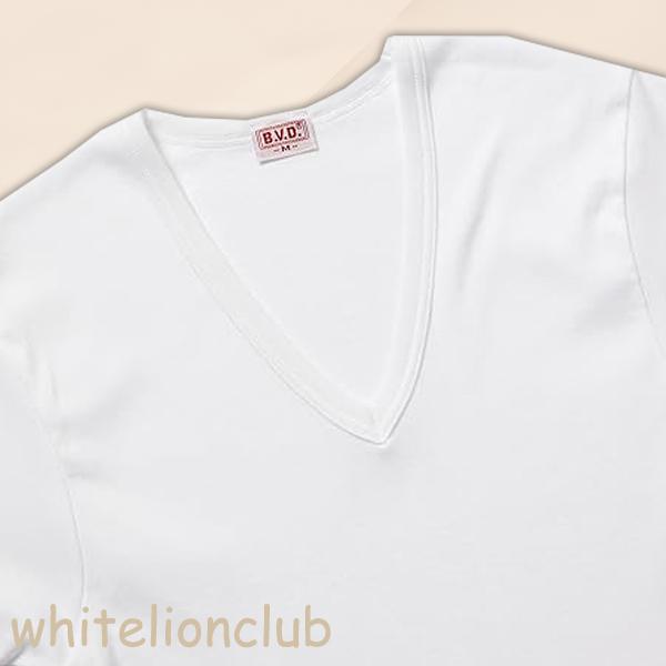 B.V.D. GOLD 綿100% フライス 無地 メンズ V首 半袖 Tシャツ G044A LL 下着 肌着 インナー bvd BVD ビーブイディー ゴールド アンダーシャツ : ホワイト ...