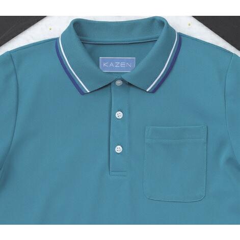 KAZEN 236-01・03・04・06・08・10・12・22・33 介護 ライン入りポロシャツ 半袖 男女兼用 : 白衣のホワイトロード - 通販 - Yahoo!ショッピング