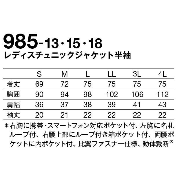 KAZEN 旧アプロン 985-13・15・18 チュニック ジャケット 上衣 半袖 白衣 女性用 レディース 2019新作商品 : 白衣のホワイトロード - 通販 - Yahoo!ショッピング