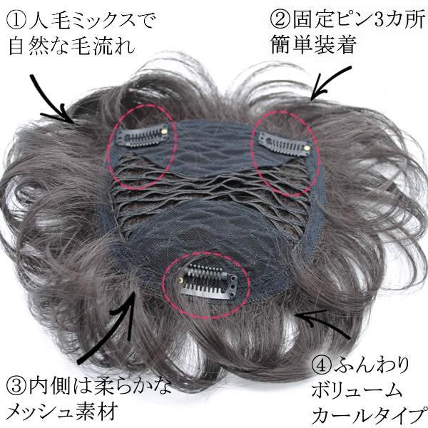 ウィッグ 人毛 耐熱 ヘアピース ミセス かつら 部分ウィッグ 薄毛隠し