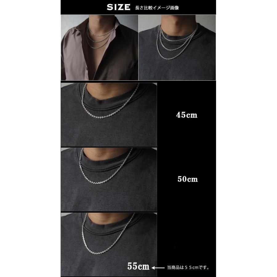 55cm 幅3mm 平小豆 長小豆 シルバーネックレス チェーン シルバー925 ロングアズキ メンズ レディース 男 女（ID nc614r3)za008 : ワイルド ハーツ - 通販 ...
