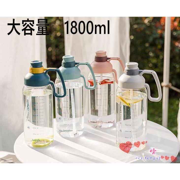 大容量水筒 直飲み ストロー 兼用 おしゃれ ins風 1500ml 2000ml 1.8リットル ジム 運動 ヨガ 体操 トレーニング スムージー シェイカー 大きい水筒 : wilk ...