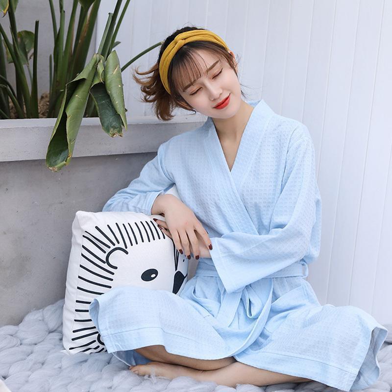 バスローブ レディース 乾きやすい タオル地 四季 用 薄手 無印 ナイトガウン スフレタオル ブルー吸水 : WILLGAD - 通販 - Yahoo!ショッピング
