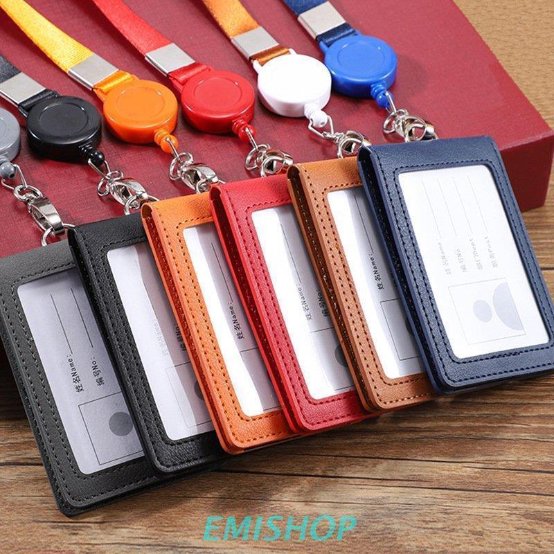 IDカードホルダー IDカードケース パスケース PUレザー 縦型 伸びるリール ネックストラップ付 定期入れ 社員証 ビジネス : WILLGAD - 通販 - Yahoo!ショッピング