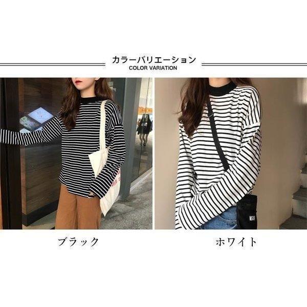 長袖Tシャツ レディース Tシャツ ボーダー柄 長袖 カットソー 縞柄 ボーダー柄Tシャツ レトロ ゆったりTシャツ 春秋 重ね着風 : WILLGAD - 通販 - Yahoo!ショッピング