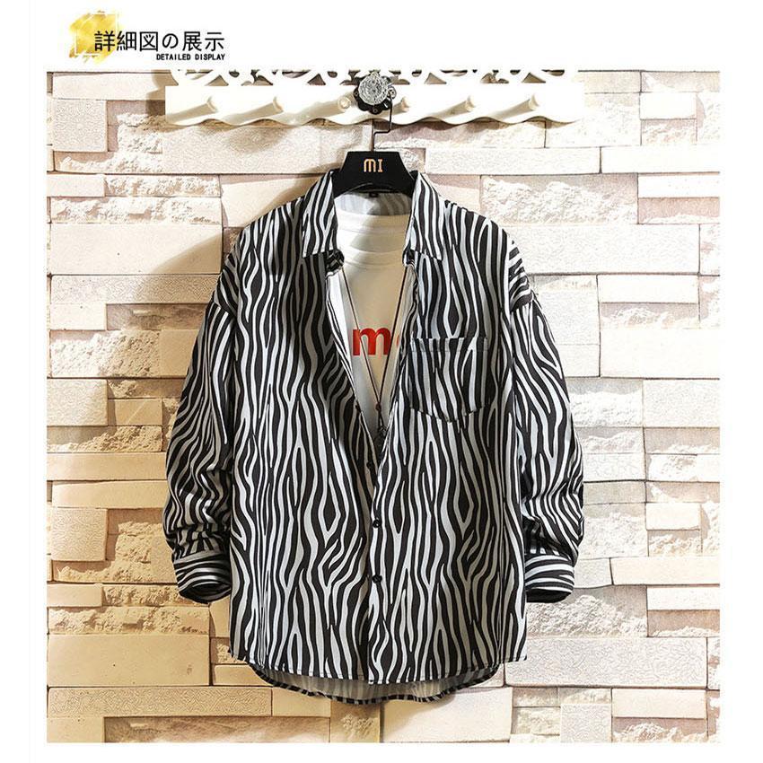 カジュアルシャツ メンズ 長袖 ゼブラ柄 大きいサイズ 秋物 シャツ シャツジャケット ユニセックス 韓国ファッション : WILLGAD - 通販 - Yahoo!ショッピング