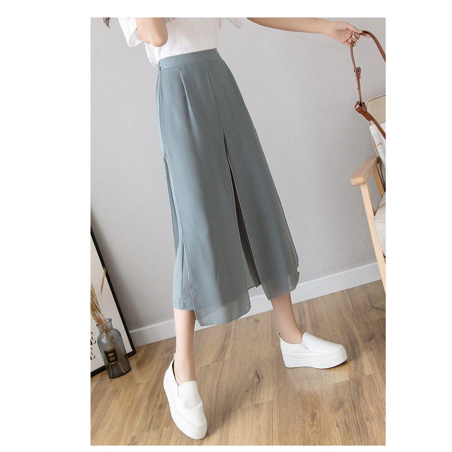 ガウチョパンツ パンツ シフォン レディース ズボン ハイウェスト マキシ丈 フェイクレイヤード フレア 無地 スカンツ スカーチョ 春 夏 : WILLGAD - 通販 - Yahoo!ショッピング