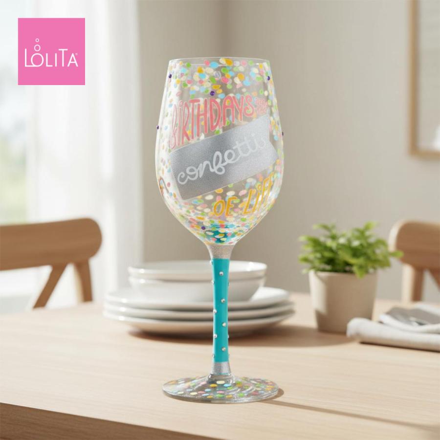 Lolita ワイングラス Birthdays Are Confetti 22.4cm バースディは紙吹雪で | かわいい おしゃれ ポップ モダン : ウィローツリー専門店 DONATIO ...