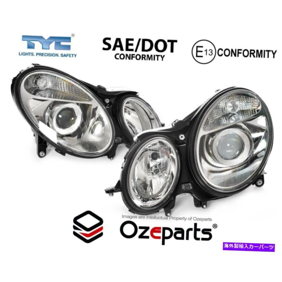 USヘッドライト メルセデスのためのペアLH + RhヘッドライトノンキセノンベンツEクラスW211 Ser 1 2002年?2006 Pair LH+RH Head Light Non ...