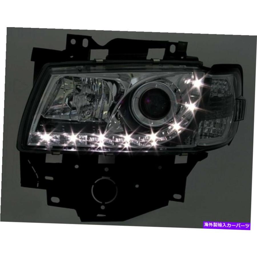 USヘッドライト LED DayTime DRLが付いているVW T4バス96-03のためのクロムクリア仕上げヘッドライト Chrome ...