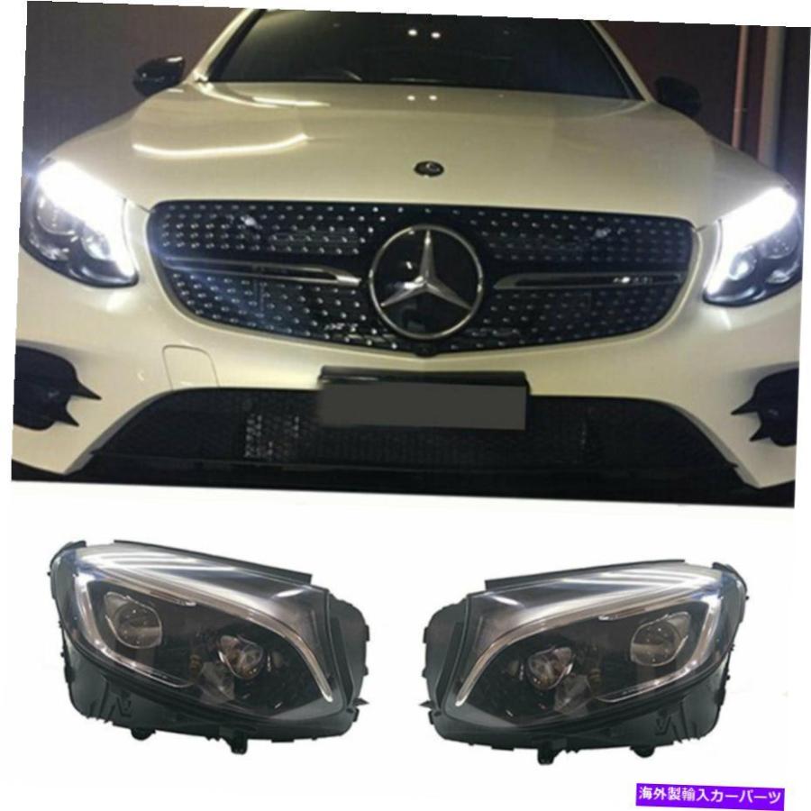 USヘッドライト ベンツGLC LEDヘッドライトプロジェクターLED DRL 2016-2019 OEM Halogenを交換 For Benz GLC LED Headlights ...